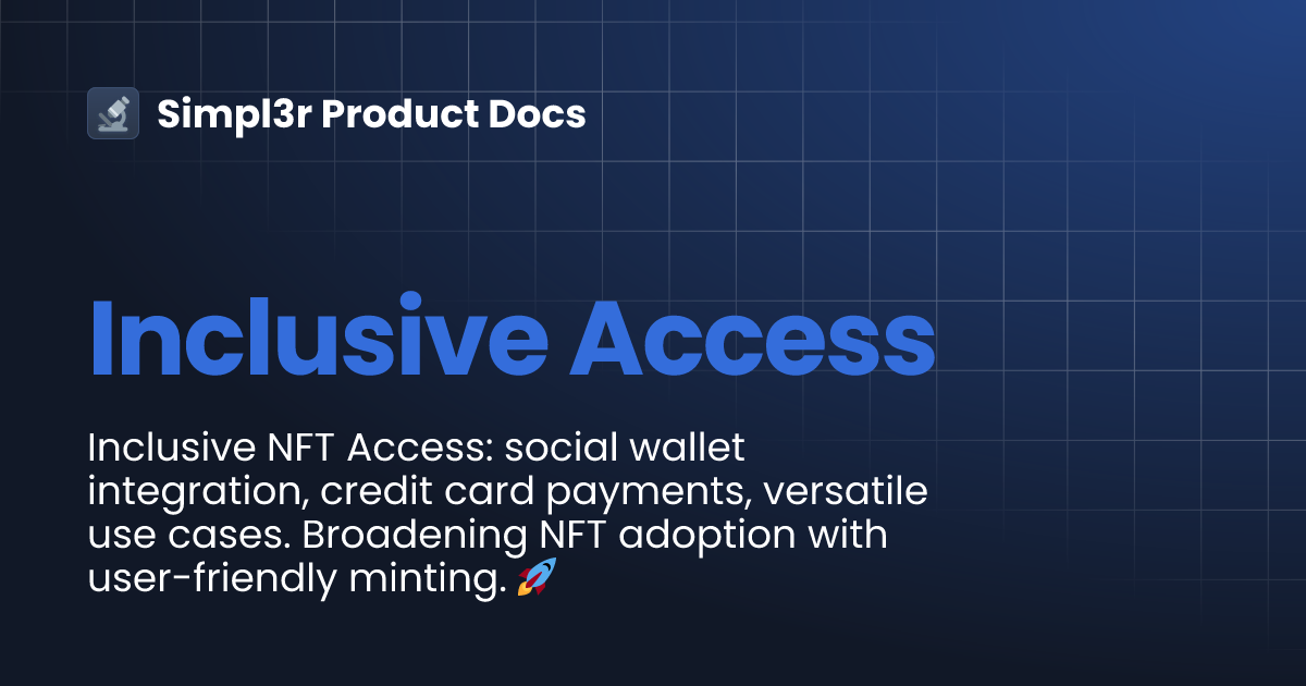 Inclusive Access | Simpl3r Product Docs